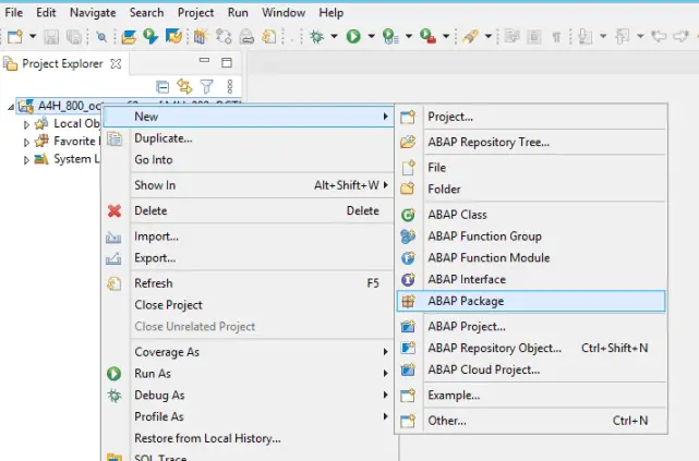 Create a Package – Discovering ABAP