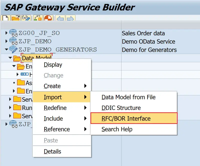 Building OData Services [15] : Service Generators – RFC/ BOR Interface ...