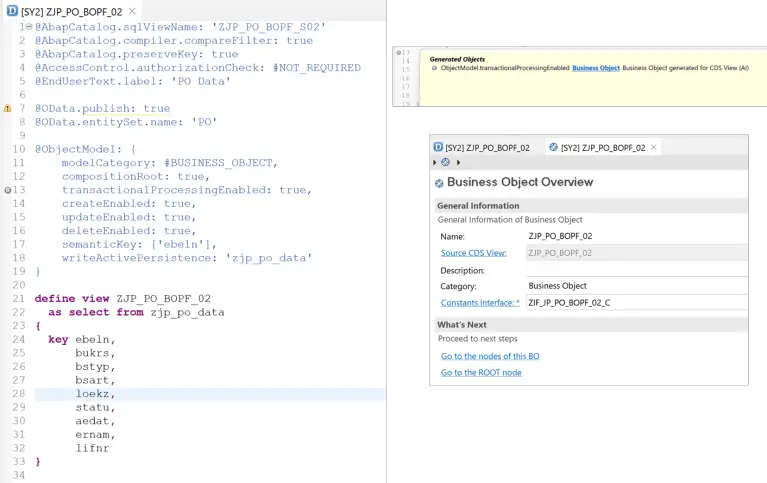 Building OData Services [25] : CDS View BOPF – Discovering ABAP