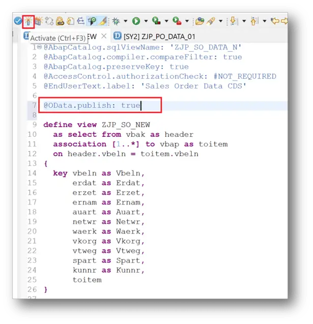 Building OData Services [24] : CDS View with OData.Publish ...