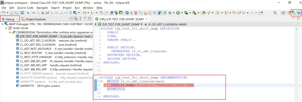 Working With Eclipse [6] : How to see ABAP short dump in Eclipse (ST22 ...
