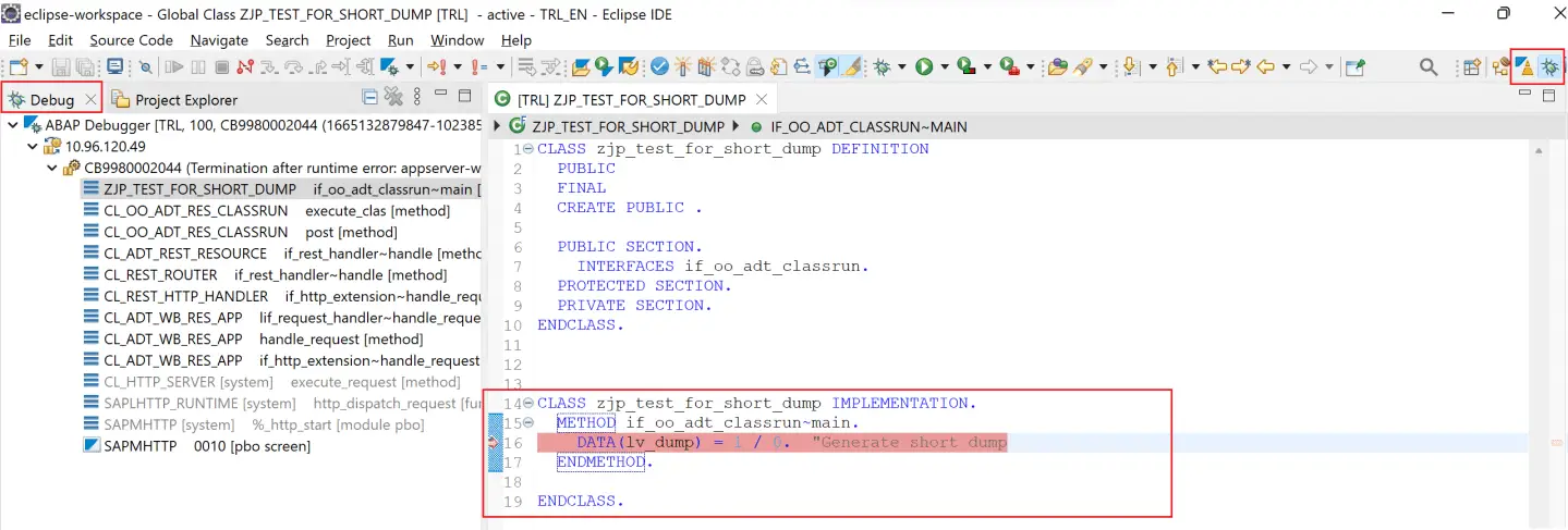 Working With Eclipse [6] : How to see ABAP short dump in Eclipse (ST22 ...