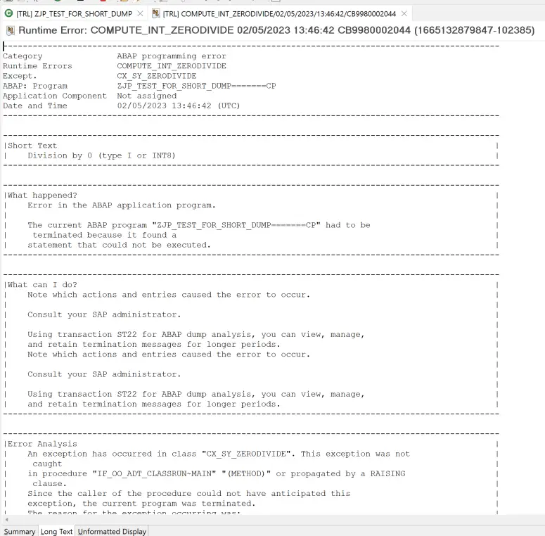 Working With Eclipse [6] : How to see ABAP short dump in Eclipse (ST22 ...