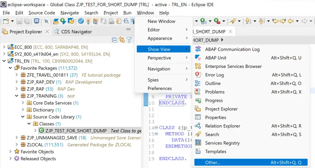 Working With Eclipse [6] : How to see ABAP short dump in Eclipse (ST22) using the Feed Reader ...