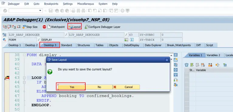Exploring ABAP Debugger[4]: Work with different desktops – Discovering ABAP