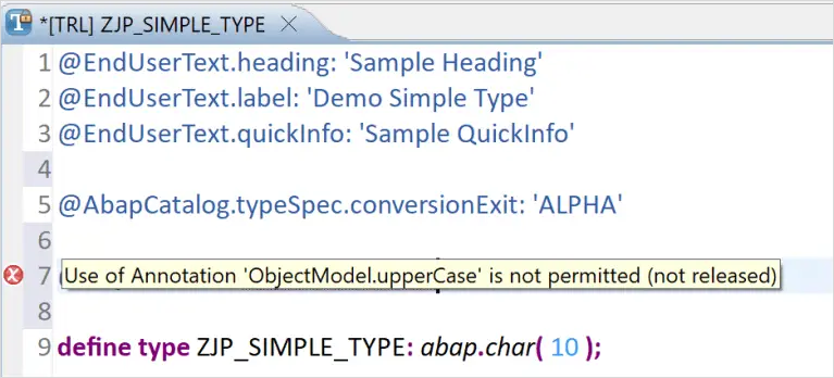 Exploring ABAP on HANA: CDS Simple Types – Discovering ABAP
