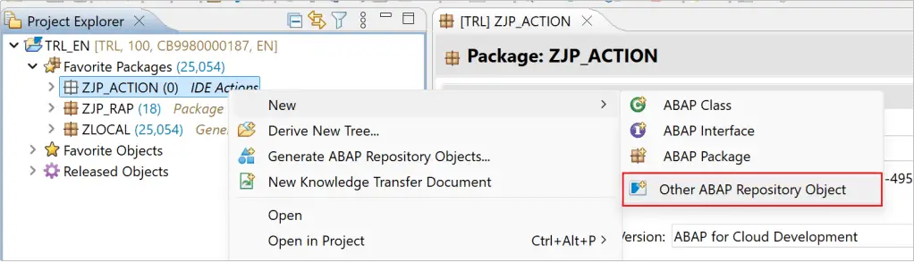 Working With Eclipse [7] : Create your own IDE Actions – Discovering ABAP